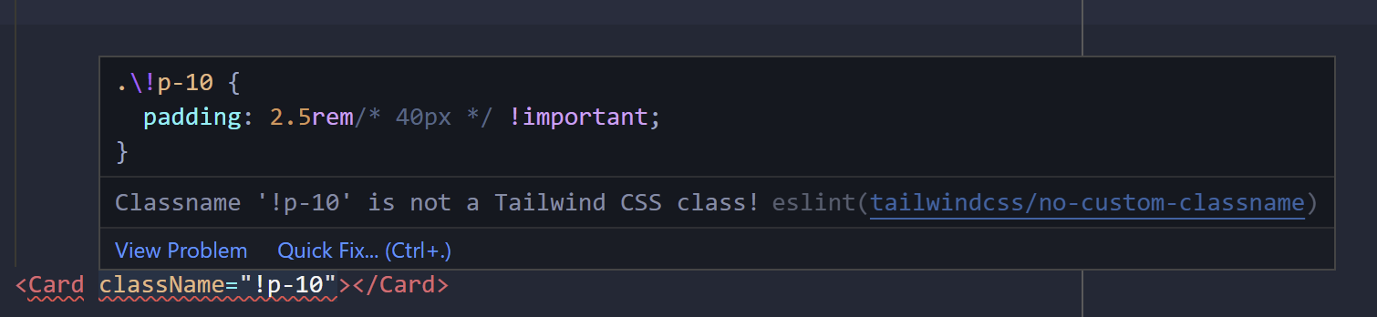 Important Modifiers Not Supported · Issue 74 · Francoismassarteslint Plugin Tailwindcss · Github