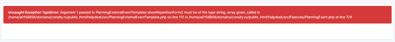 Error When Add Planning External Event Template · Issue 12676 · Glpi Projectglpi · Github 8941