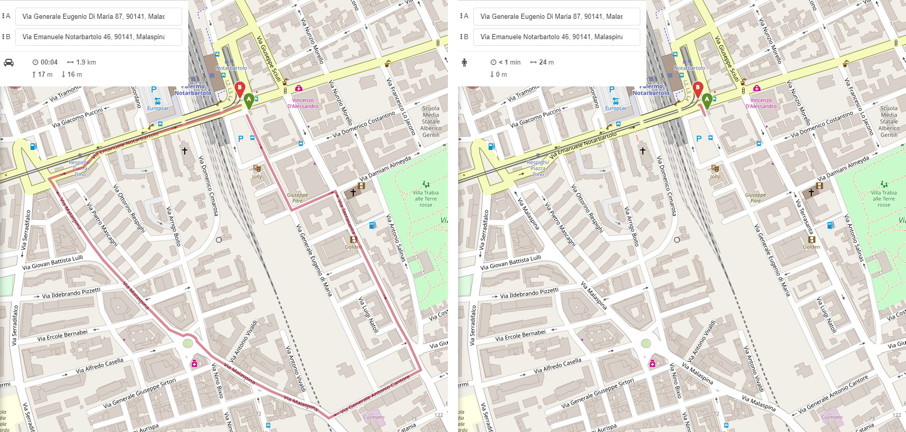 driving with short walking ? · Issue #5284 · Project-OSRM/osrm-backend · GitHub