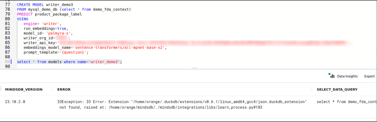 [Bug]: Writer model validation error via pip installation · Issue #7842 · mindsdb/mindsdb · GitHub