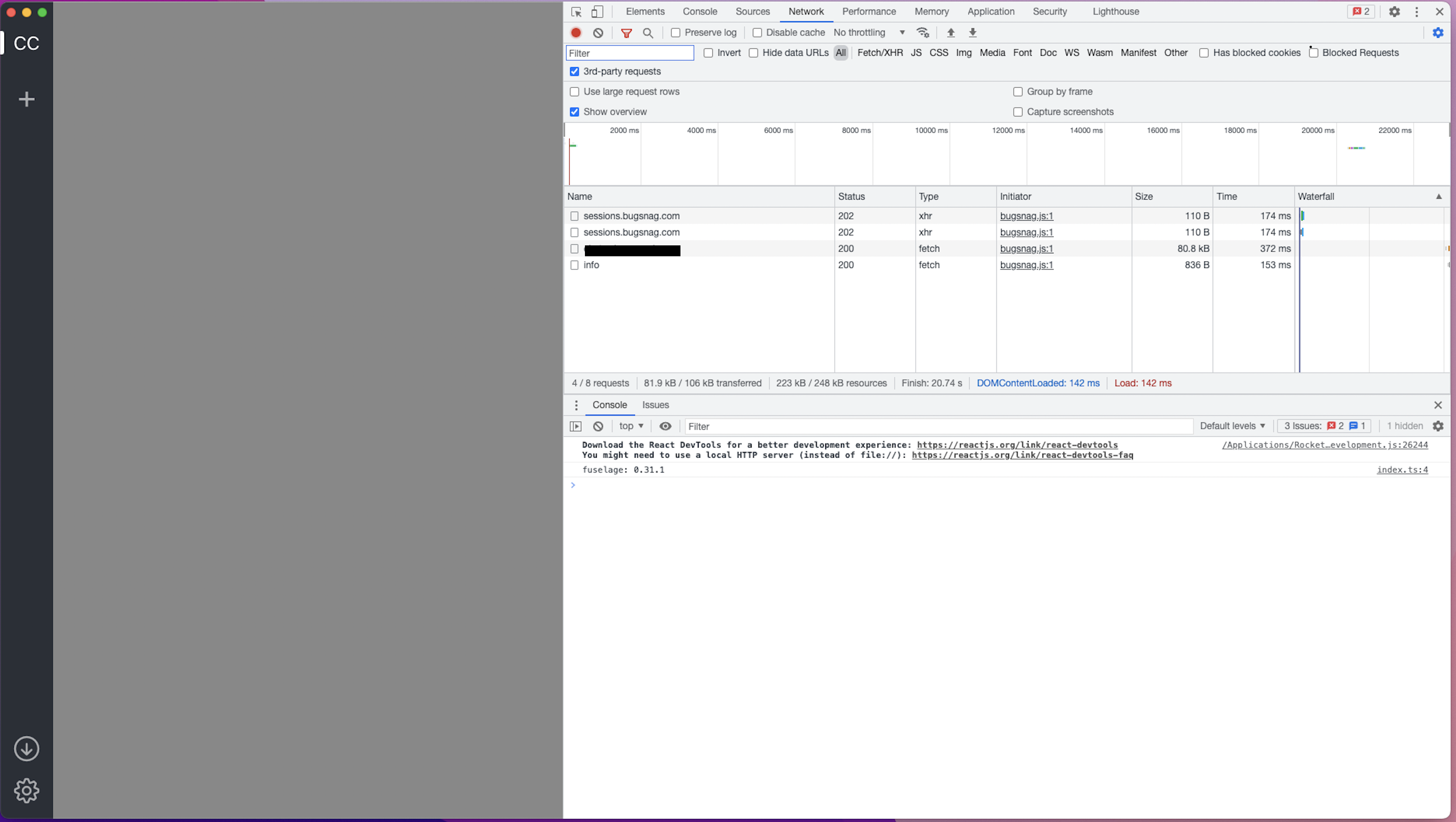macos displays grey area instead chat after update from 3.0.0 to 3.8.0 ...