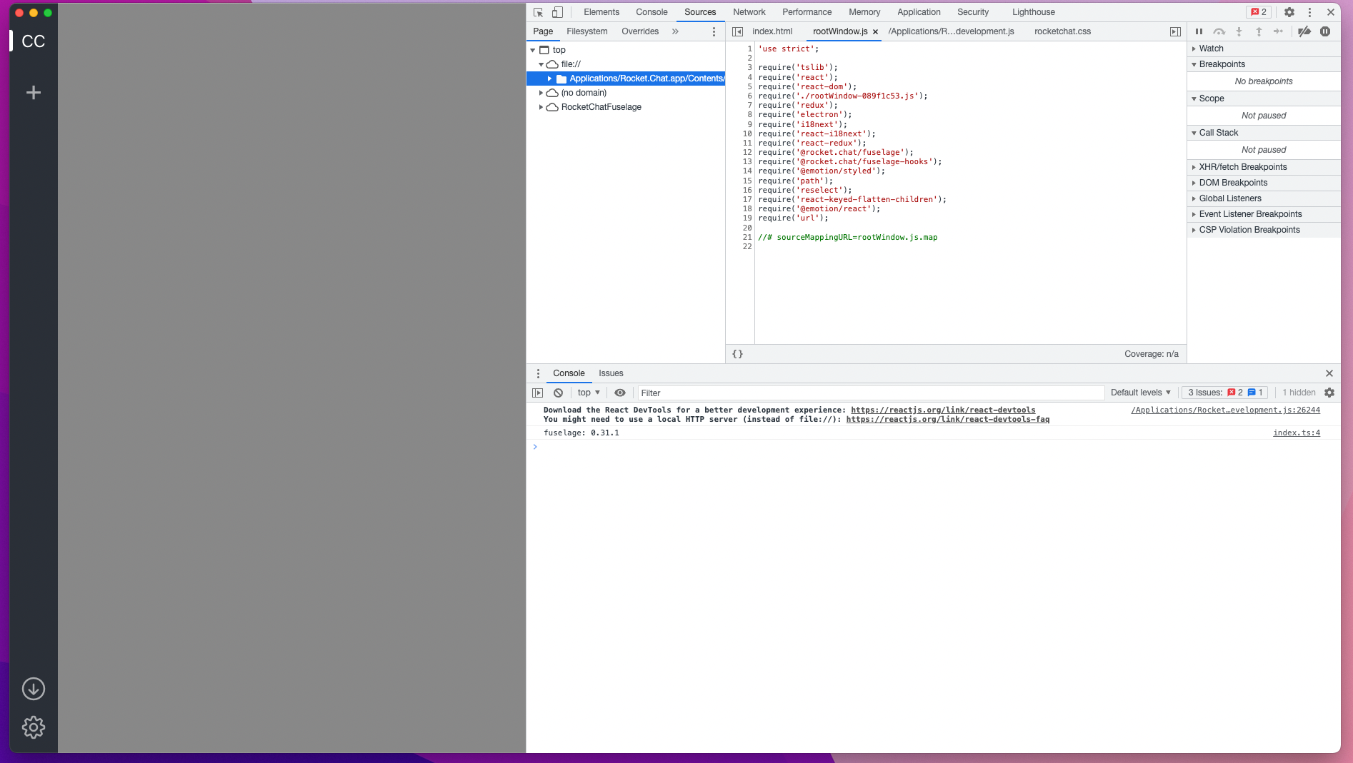macos displays grey area instead chat after update from 3.0.0 to 3.8.0 ...