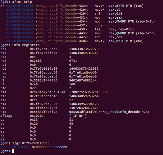 Segment Fault Occurs Due To Null Pointer Reference In `subinfodecode` And `unsubinfodecode