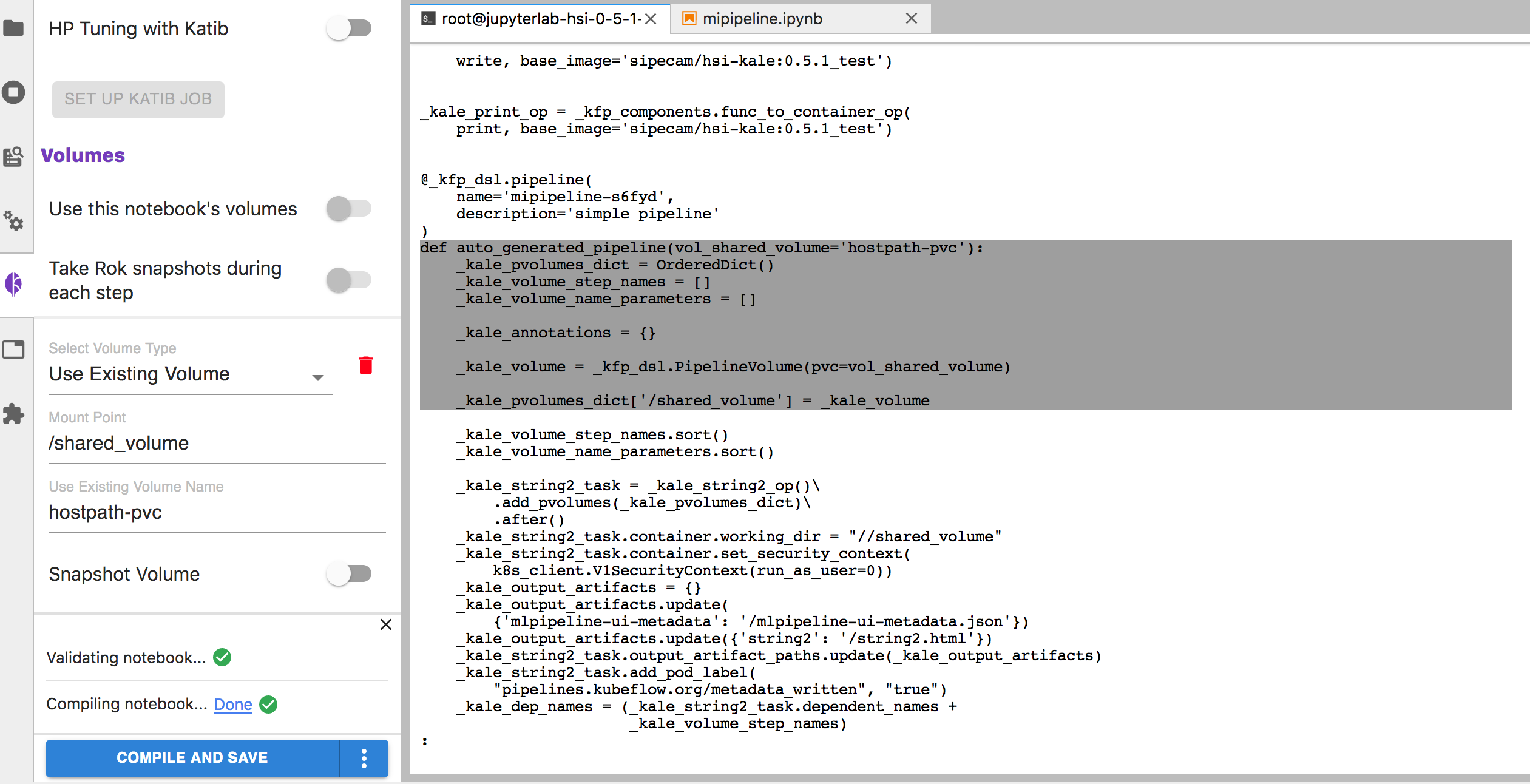 Kale lab extension fails to parse volume settings when compiling a new notebook · Issue #220 ...