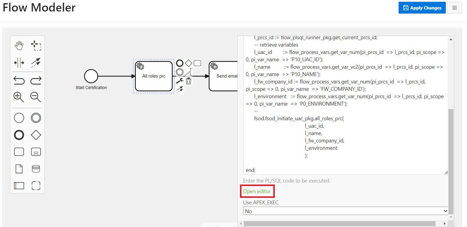 [improvement]: Change open editor position to PL/SQL box or add new icon like APEX does · Issue ...