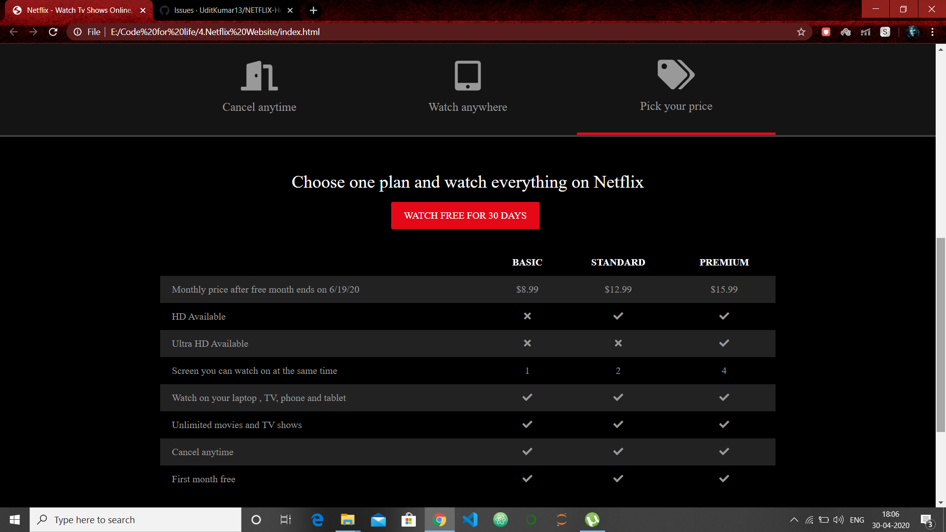 GitHub - UditKumar13/NETFLIX-HomePage: An interactive Responsive ...