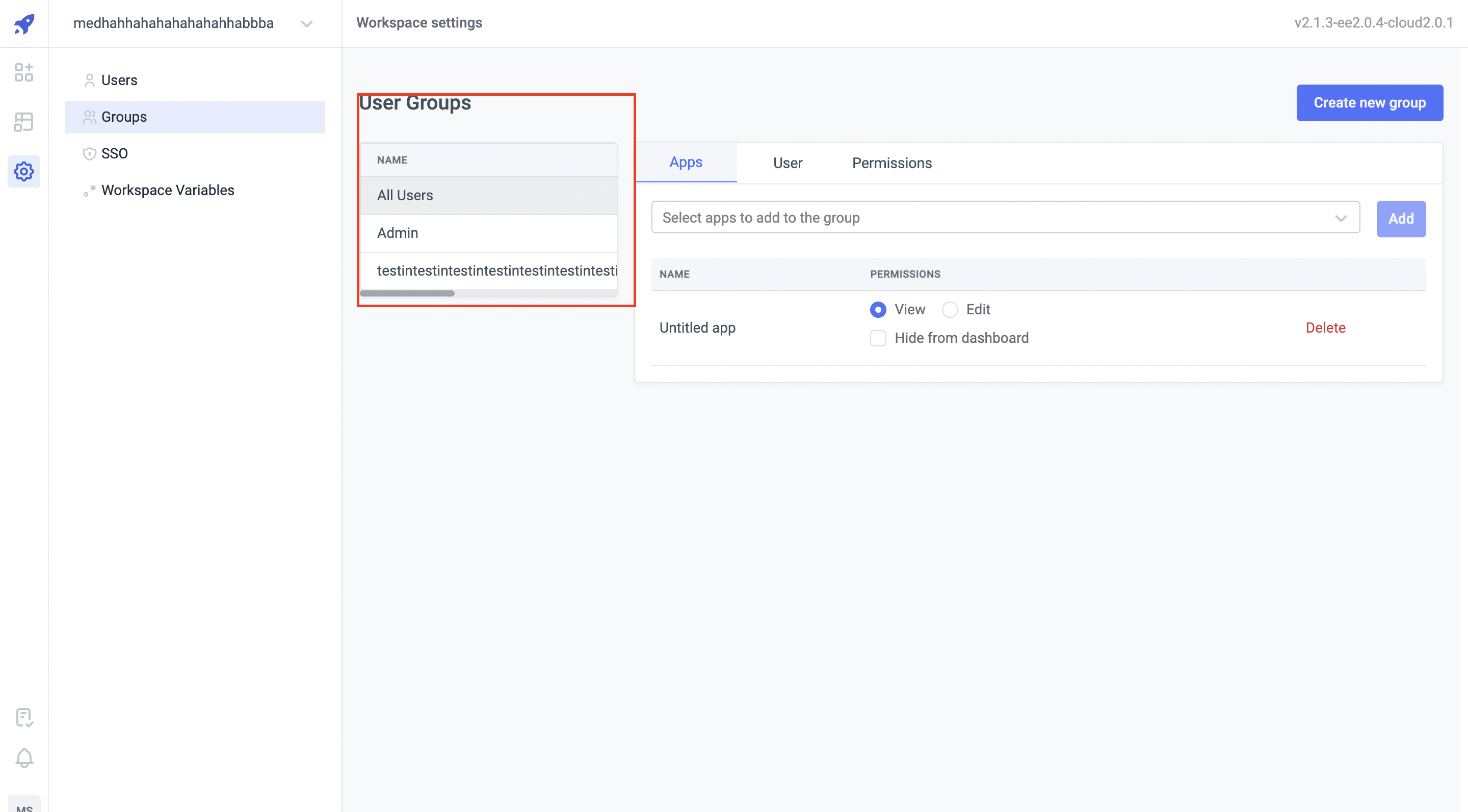 Sanitising user group name while creating or editing a group · Issue #5671 · ToolJet/ToolJet ...