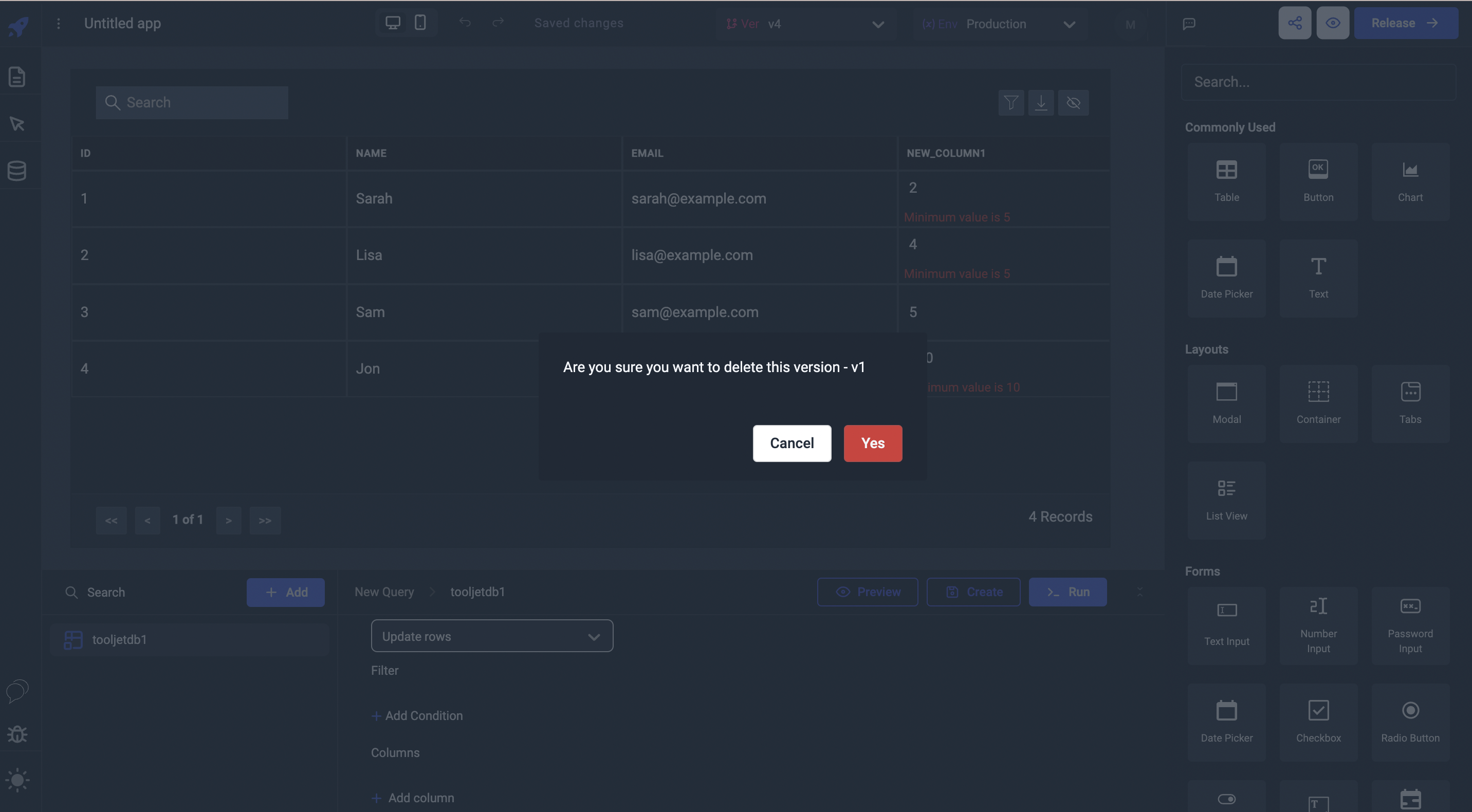 Delete version confirmation popup is in dark mode · Issue #5722 · ToolJet/ToolJet · GitHub