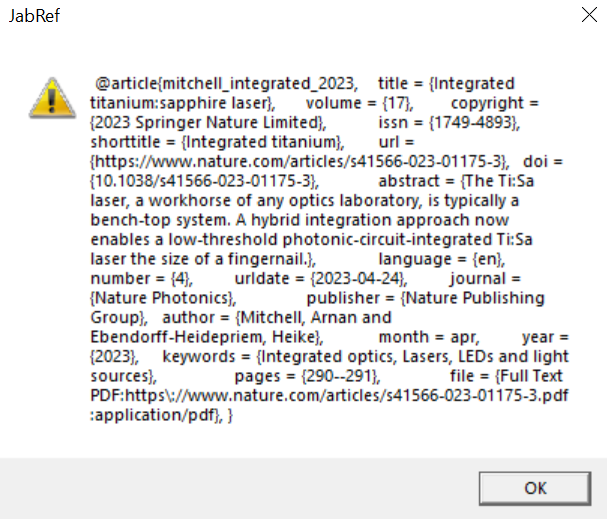 "Error Connecting to JabRef" in Chrome on Win10 · Issue #566 · JabRef/JabRef-Browser-Extension ...