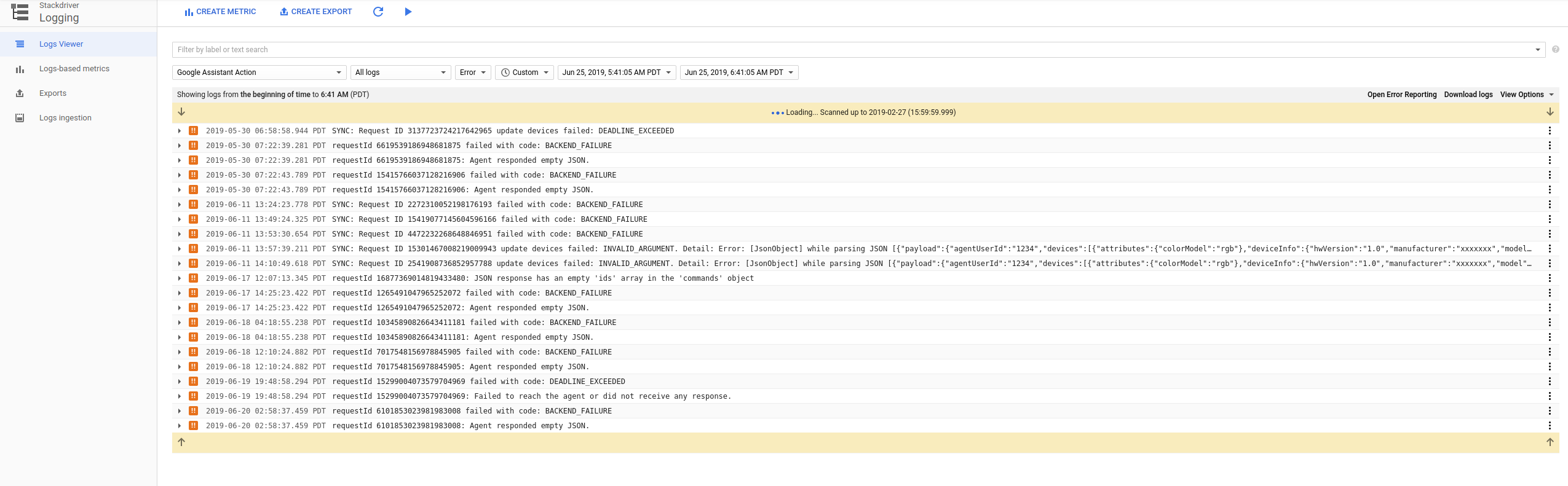 No logs for action · Issue #404 · google-home/smart-home-nodejs · GitHub
