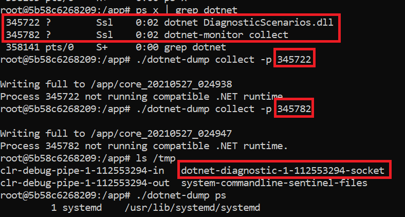 Process 345782 not running compatible .NET runtime. · Issue #2317 · dotnet/diagnostics · GitHub