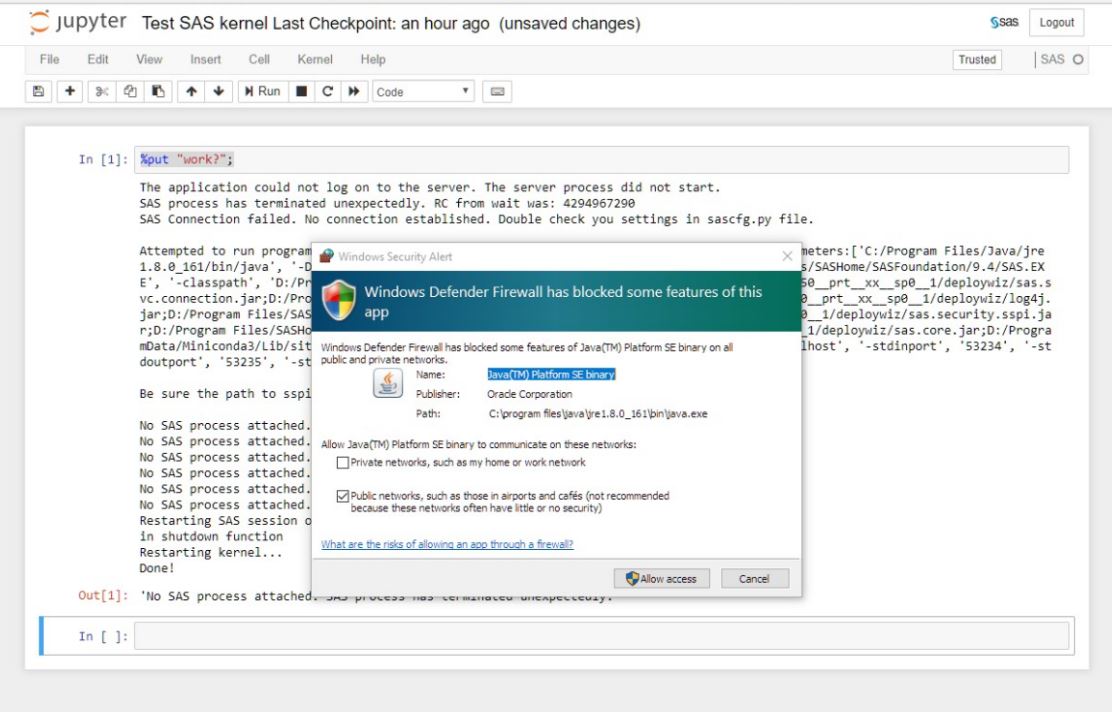 SAS kernel does not work on Juypter - local host · Issue #93 · sassoftware/saspy · GitHub
