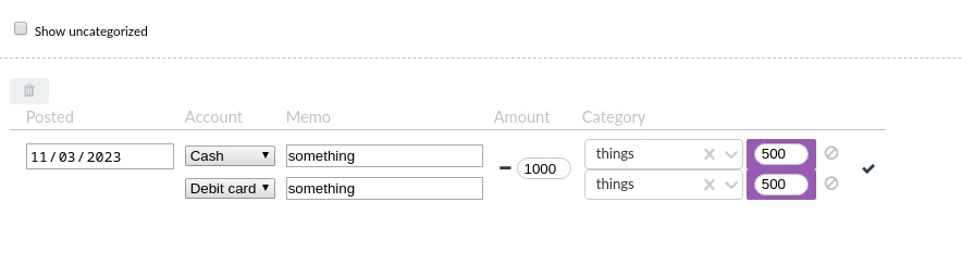 suggestion: Allow me to select the account on split transaction · Issue #880 · buckets ...