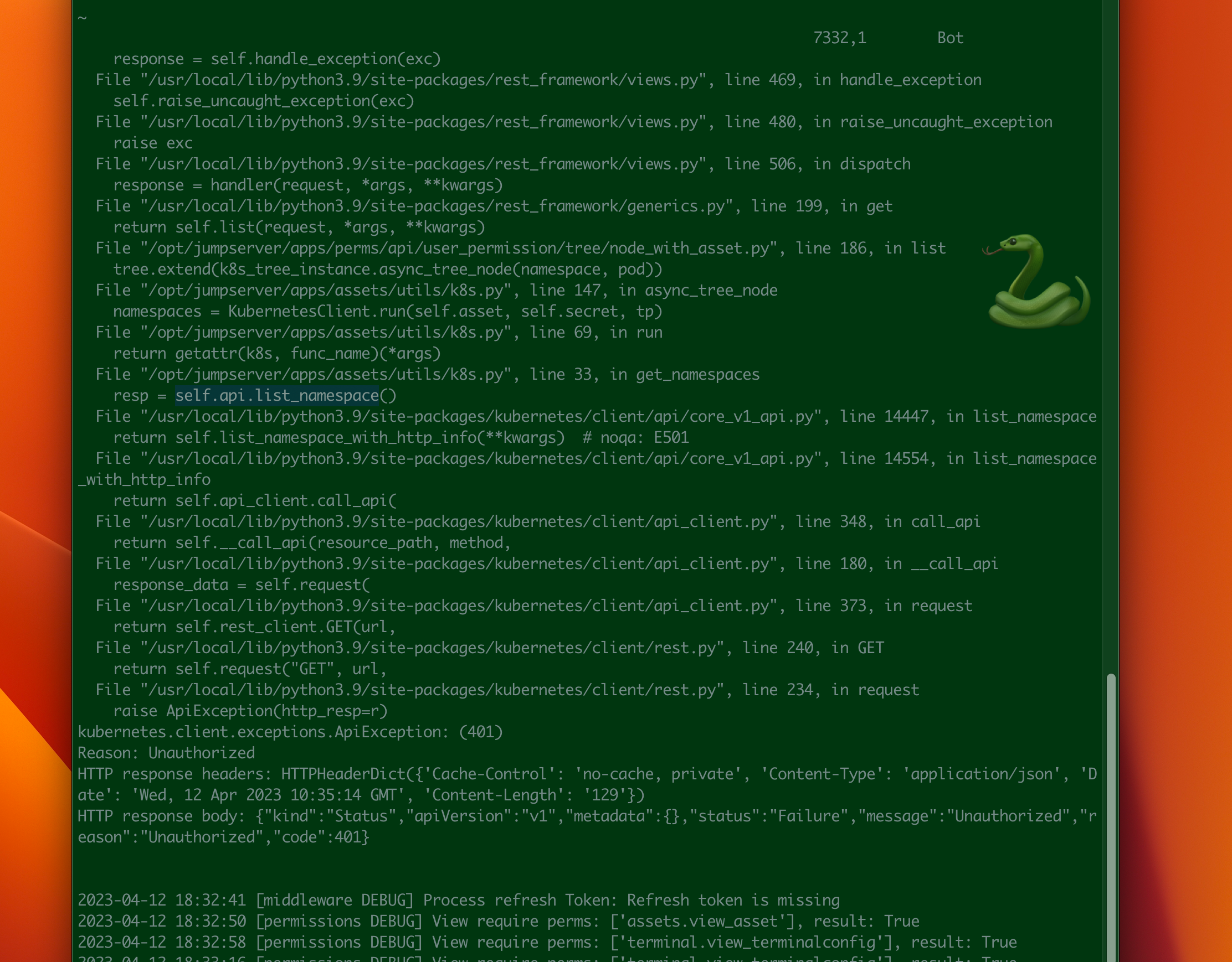 [Bug] 单机部署后，使用web终端连接k8s报错，Server error occur, contact administrator · Issue #10163 · jumpserver ...