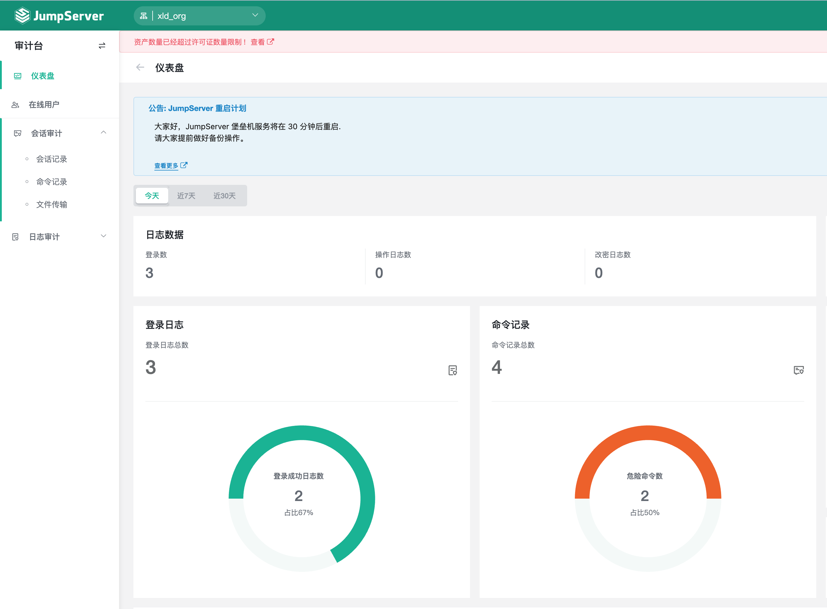 [Bug] 首页高危命令占比不显示问题 · Issue #12051 · jumpserver/jumpserver · GitHub
