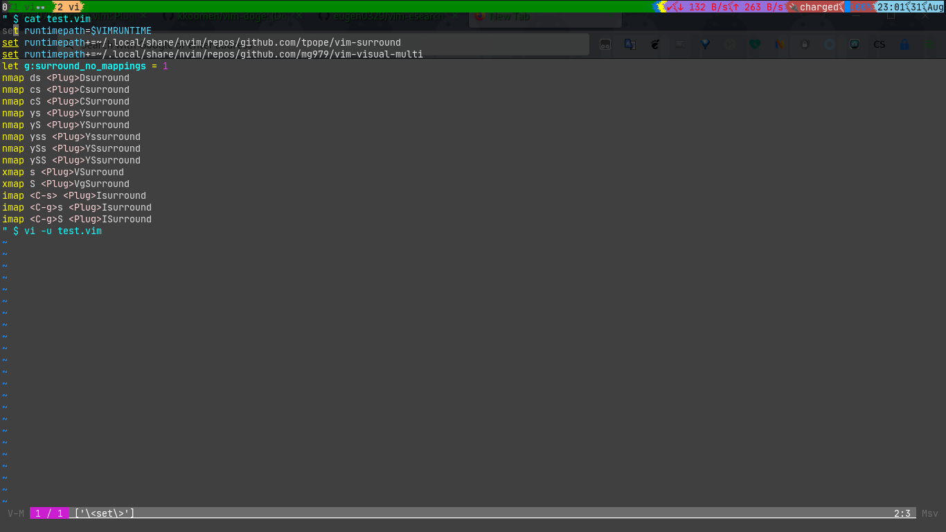 [bug] if change surround keymap, bug will occur · Issue #188 · mg979/vim-visual-multi · GitHub