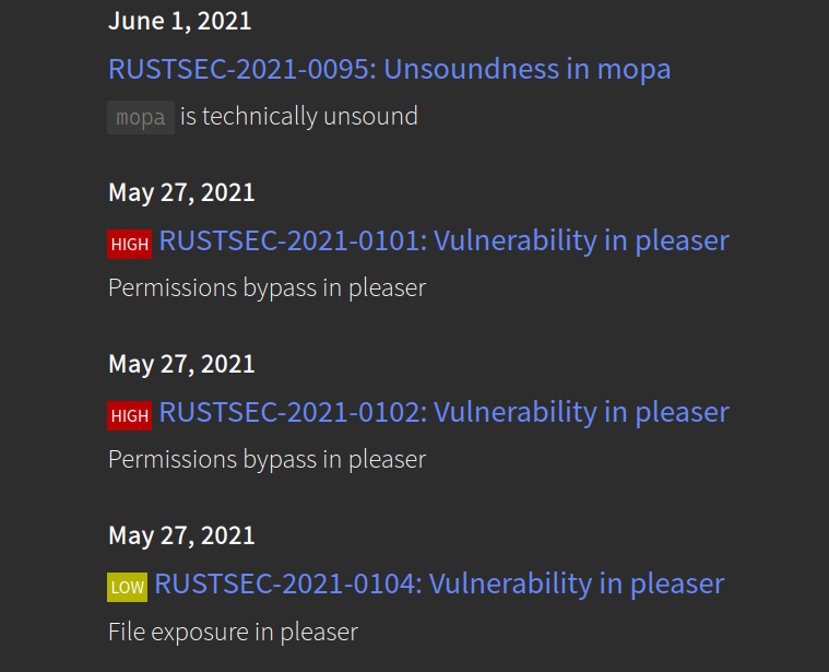 Add information about cvss score and metrics by amousset · Pull Request #452 · rustsec/rustsec ...