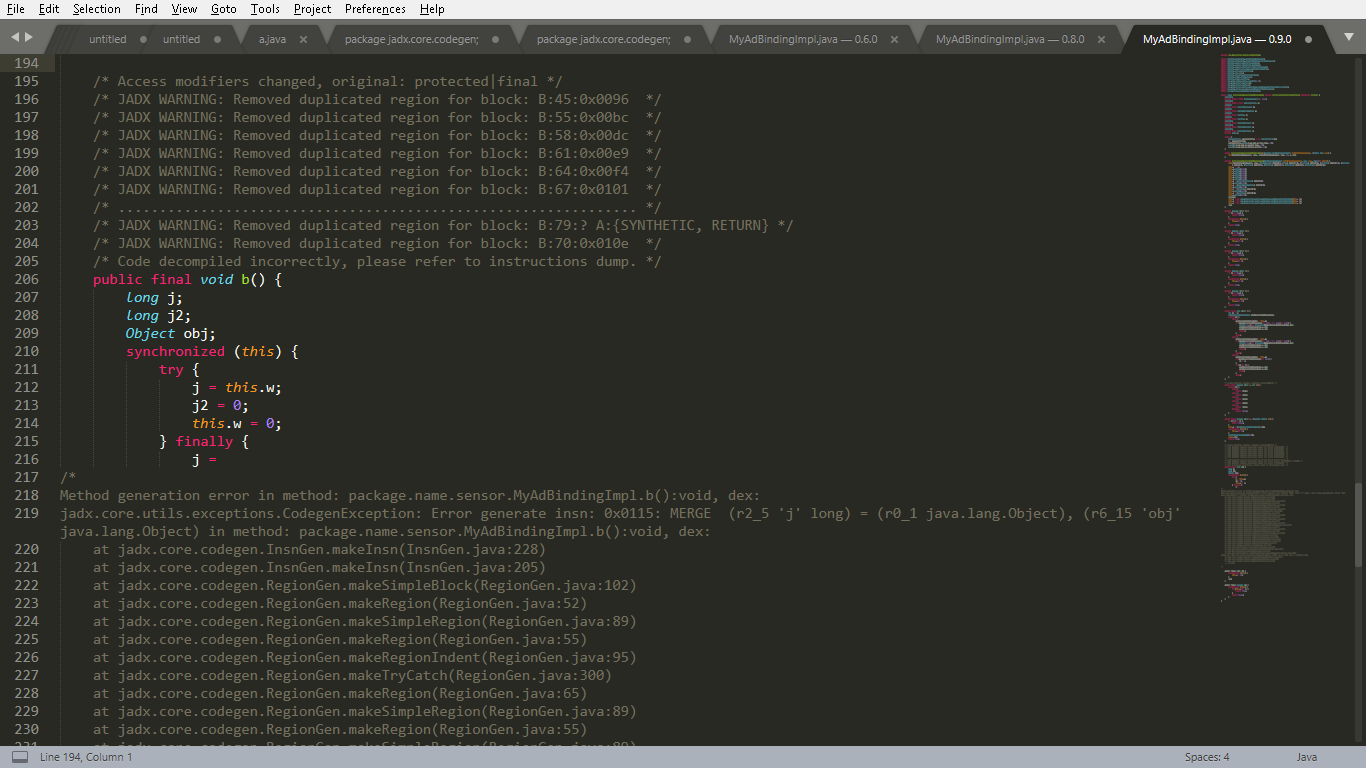 Error generate insn: 0x0115 · Issue #443 · skylot/jadx · GitHub