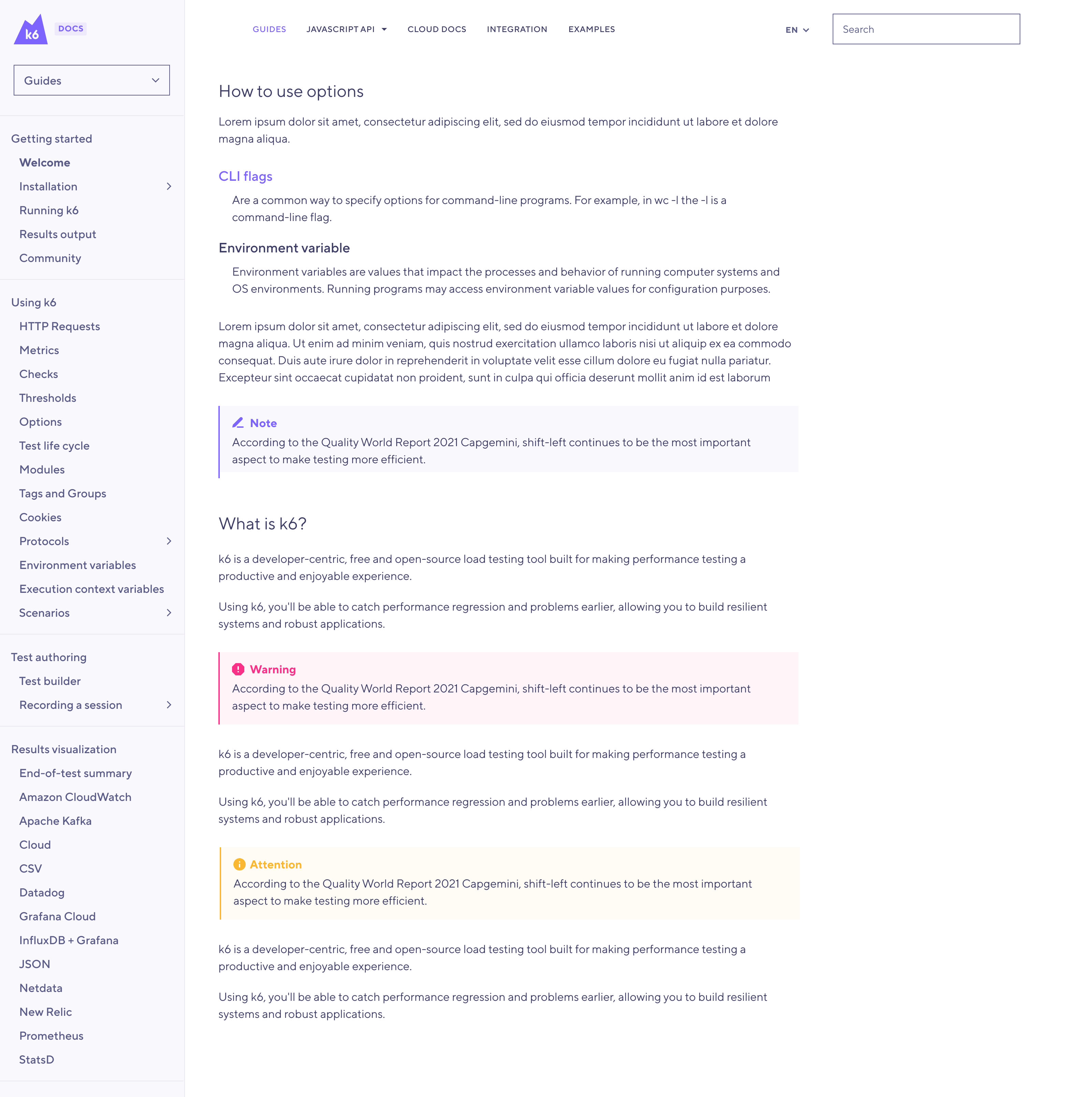 Better support for admonitions (aka callouts) · Issue #728 · grafana/k6-docs · GitHub