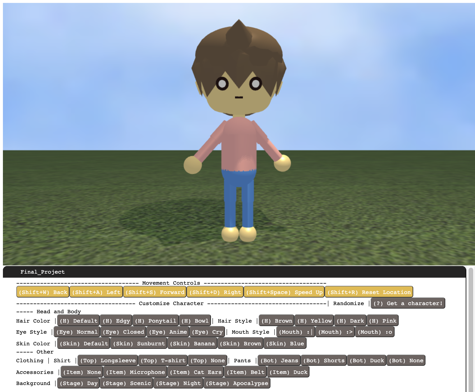 GitHub - daniel77chen/Character-Customization-Game: Lab from Graphics UCLA
