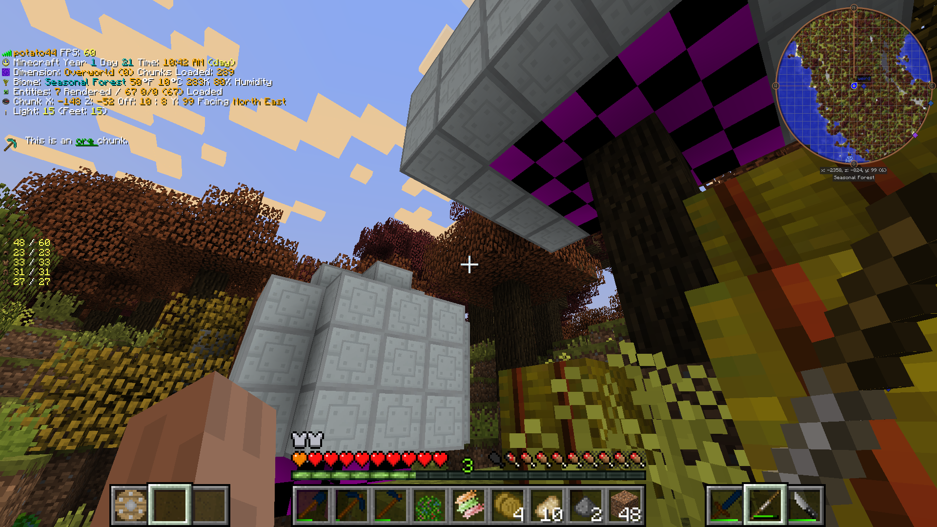 some tree-like structure generates with IC2 solar panels for leaves ...