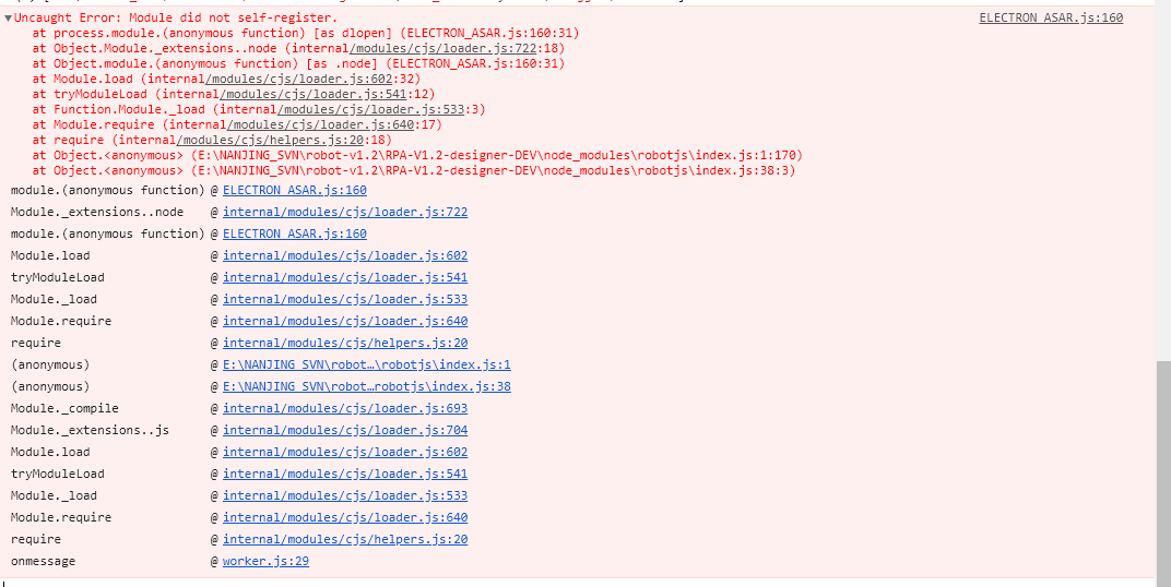Module Did Not Self Registe In Web Worker Robotjs · Issue 17550 · Electron Electron · Github