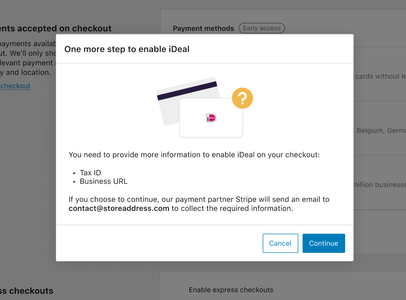 Enable Ideal Payment Method On Upe With New Requirements Modal · Issue 3153 · Automattic 0656