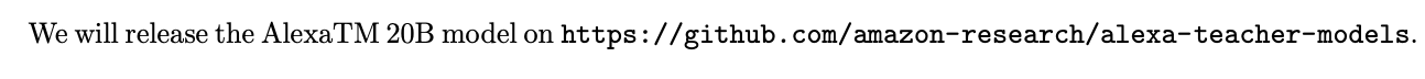 When is the model release? · Issue #2 · amazon-science/alexa-teacher-models · GitHub