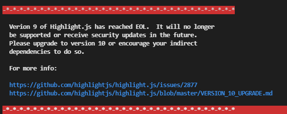 Deprecated Highlight.js · Issue #2869 · postmanlabs/newman · GitHub