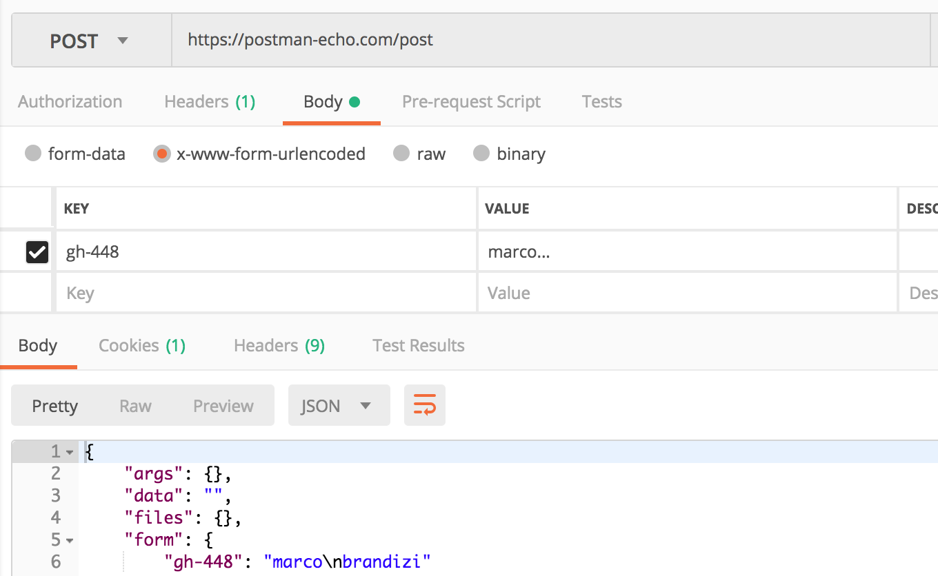 How do I send multi-line POST variable? · Issue #448 · postmanlabs/postman-app-support · GitHub