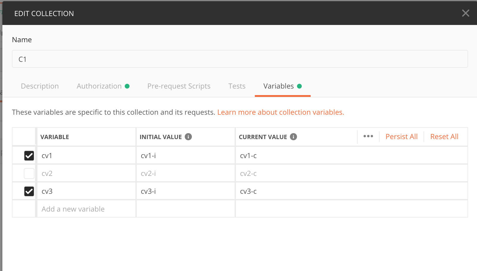 Collection variables autocomplete in edit collection and edit folder modals · Issue #5283 ...