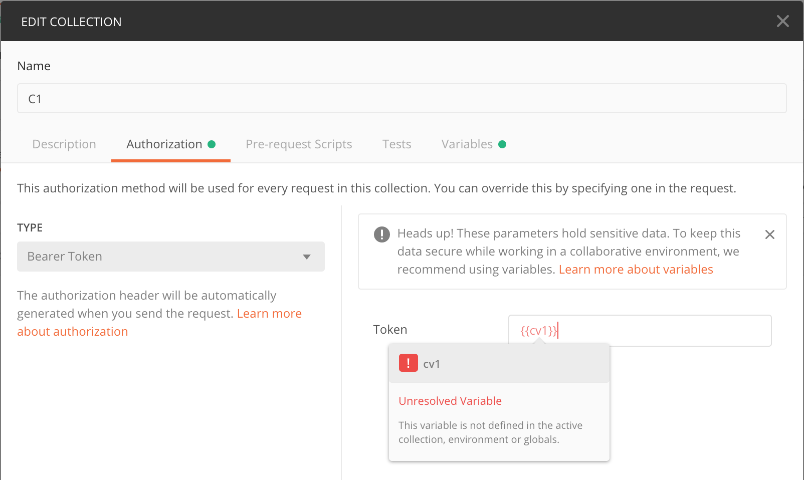 Collection variables autocomplete in edit collection and edit folder modals · Issue #5283 ...