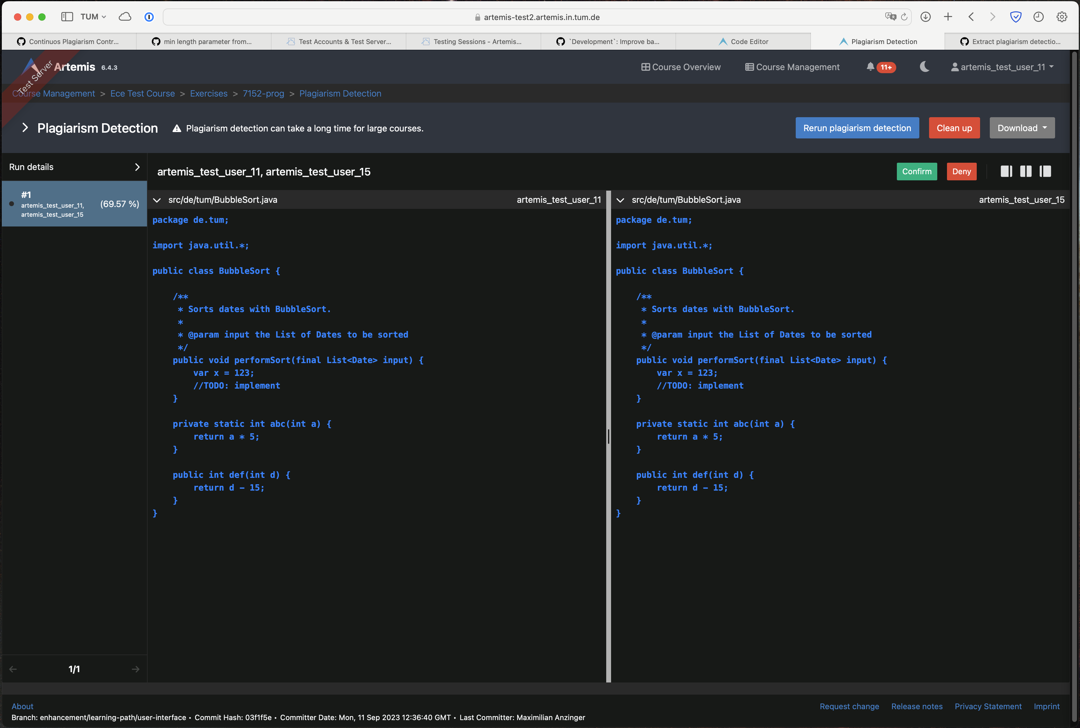 `Plagiarism detection`: Plagiarism check shows 69% similarity for exactly same submissions ...