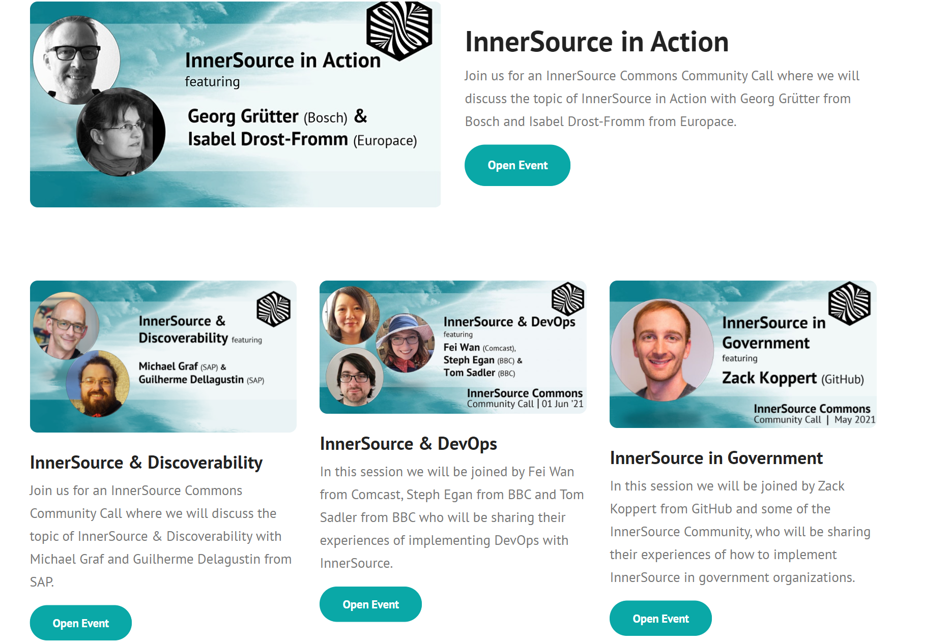 Update website Events page to include past and upcoming events · Issue #98 · InnerSourceCommons ...