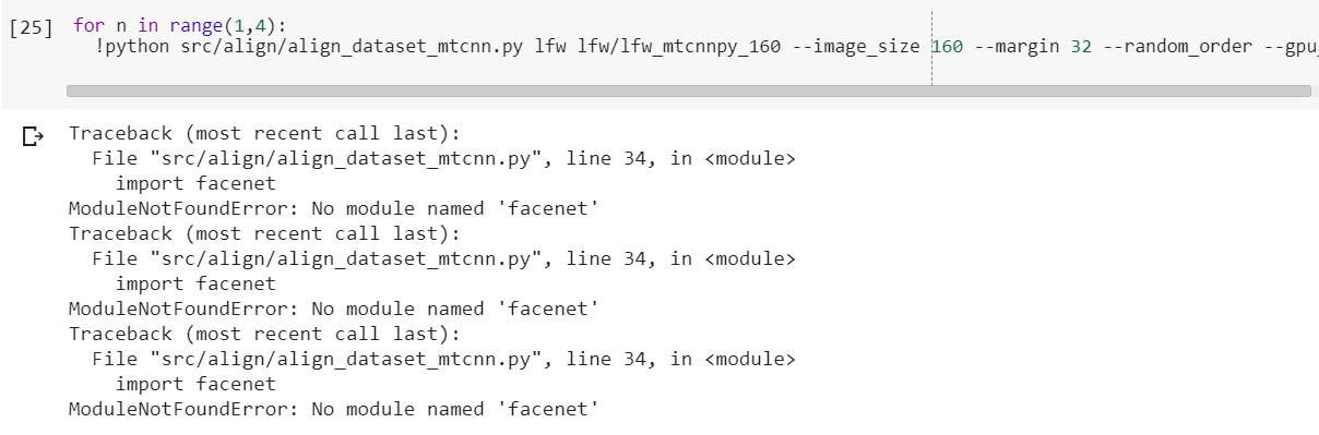 Error while valiadation on lfw using Colab · Issue #991 · davidsandberg ...