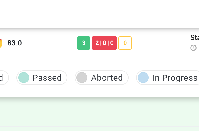 In the top of the test run user see previous number of passed/failed ...