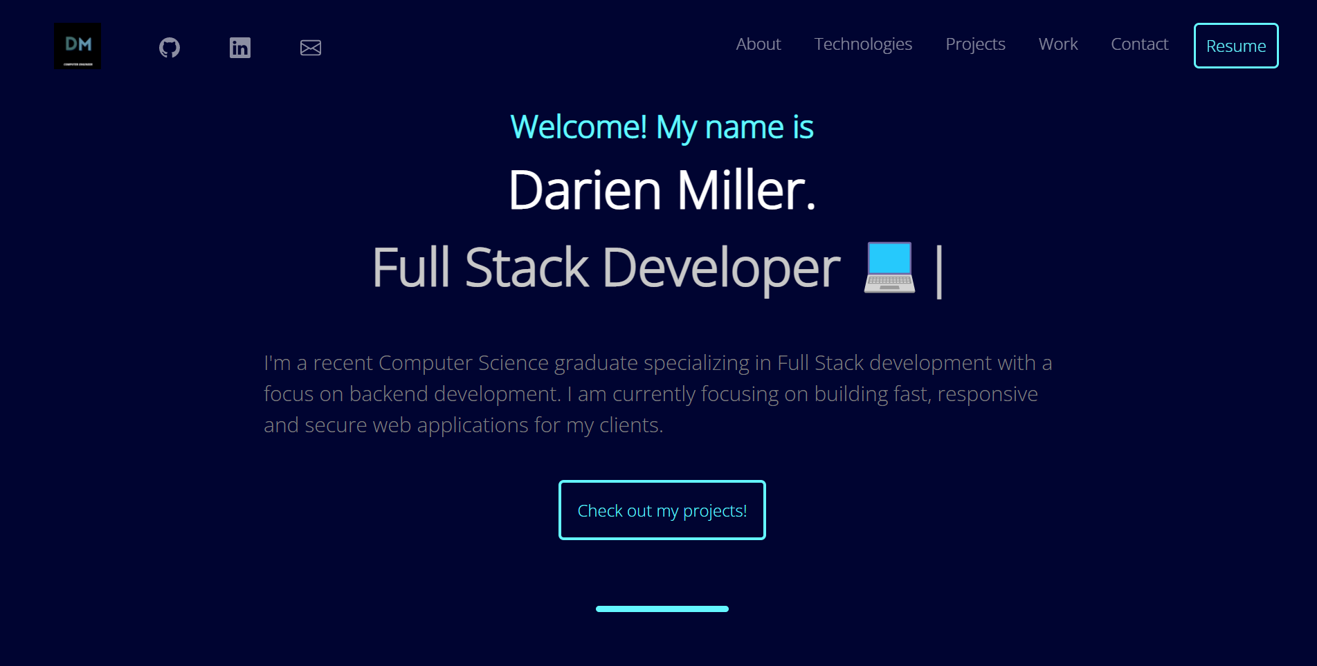GitHub - darienmiller88/Portfolio: My first major iteration of my ...