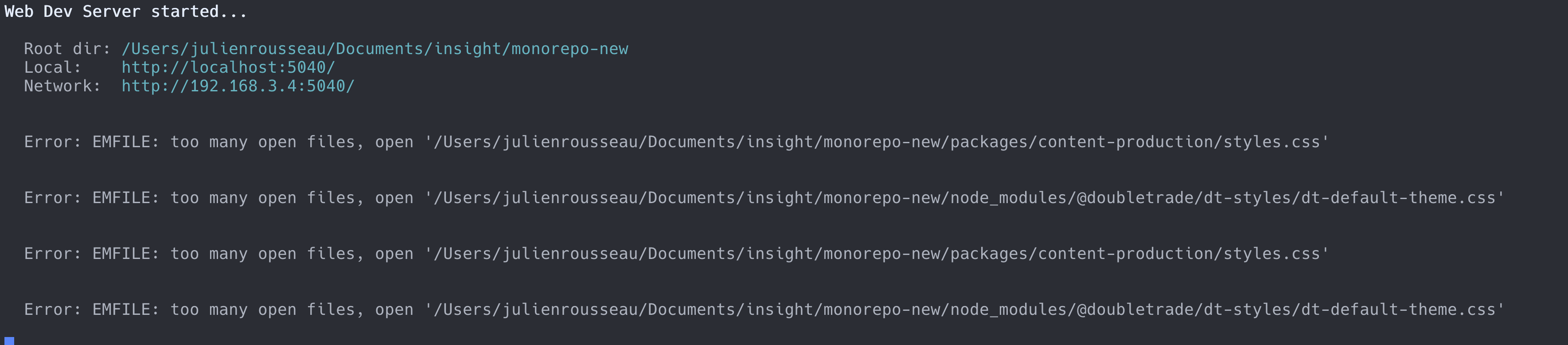 [dev-server] Changes on several files are not propagated · Issue #661 · modernweb-dev/web · GitHub
