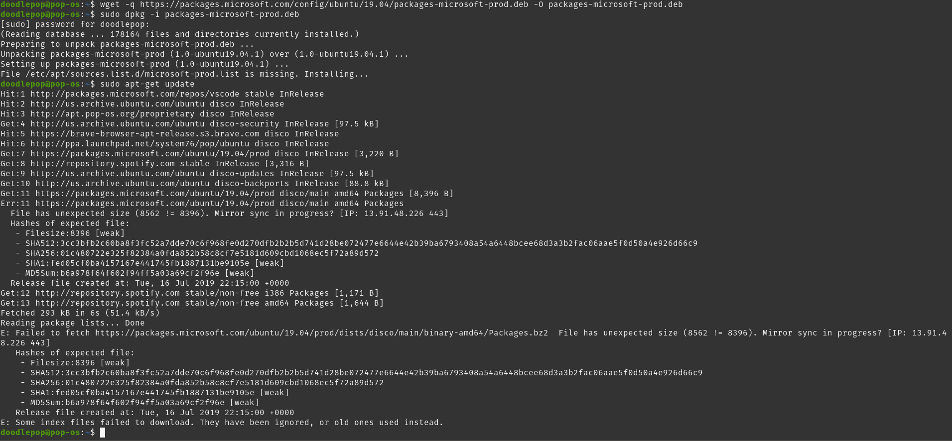 Problem installing on Pop!_OS 19.04 · Issue #3052 · dotnet/core · GitHub