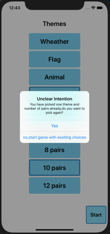 GitHub - dchen236/ConcentrationApp: Concentration game tracking user score pure code UI without ...