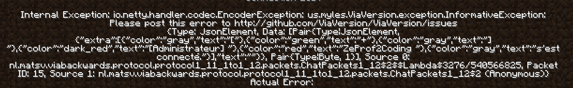 1.8.9 client on 1.15.2 server - EncoderException · Issue #1851 · ViaVersion/ViaVersion · GitHub