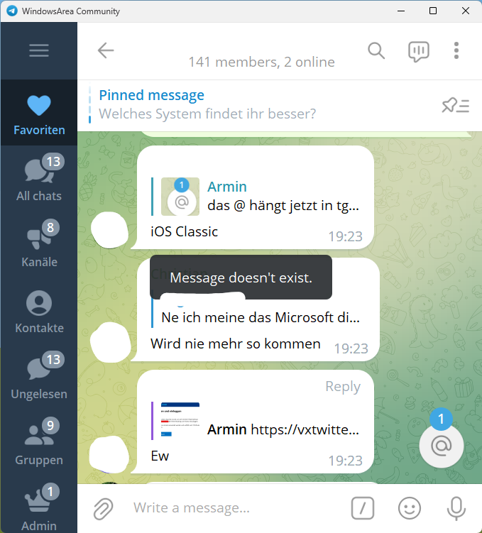 Mention icon shoul disappear if the message was deleted · Issue #26853 · telegramdesktop ...