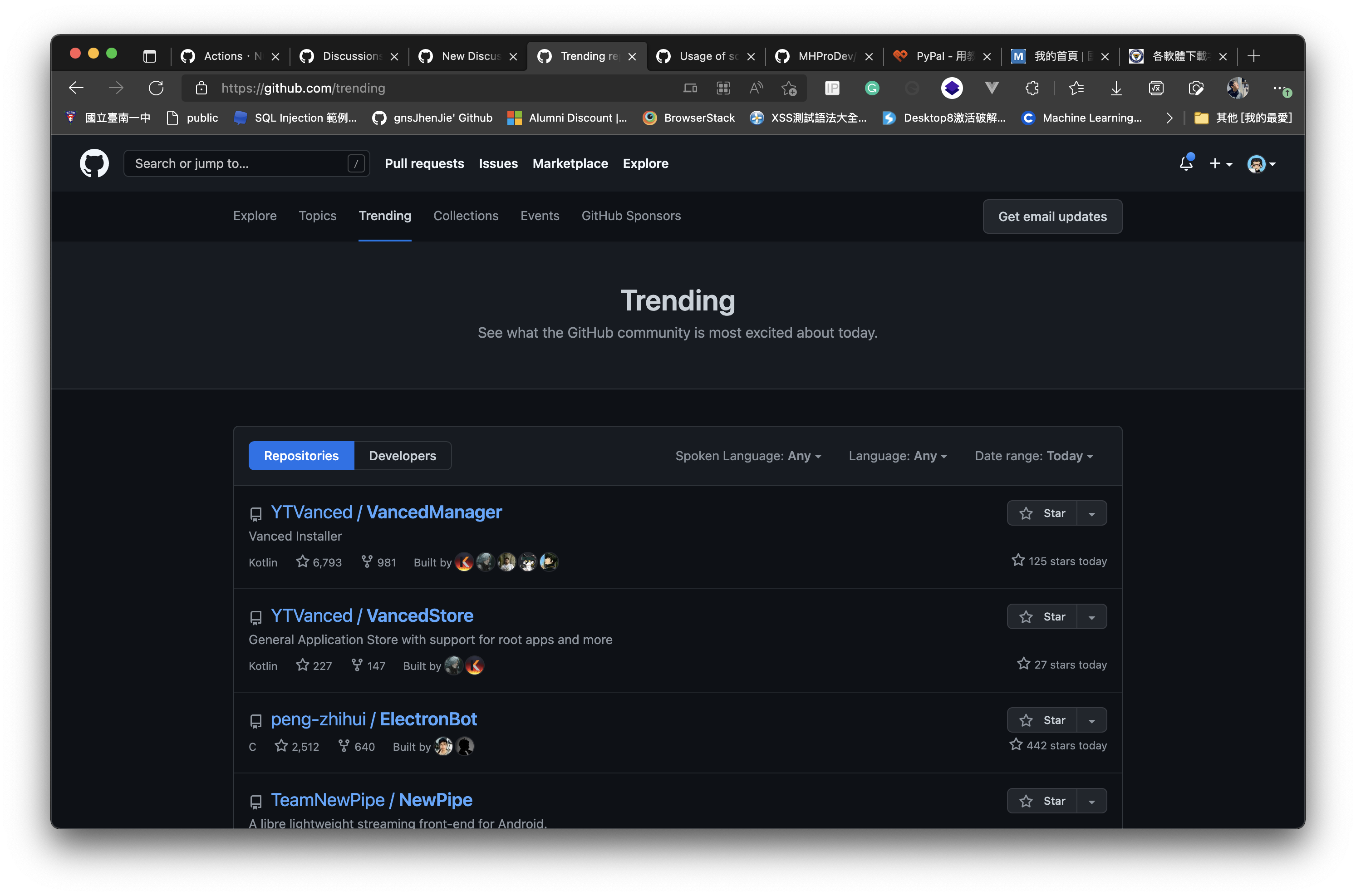 查看GitHub上熱門的專案 · NCU-GS4719-Python Python-Community · Discussion #482 · GitHub