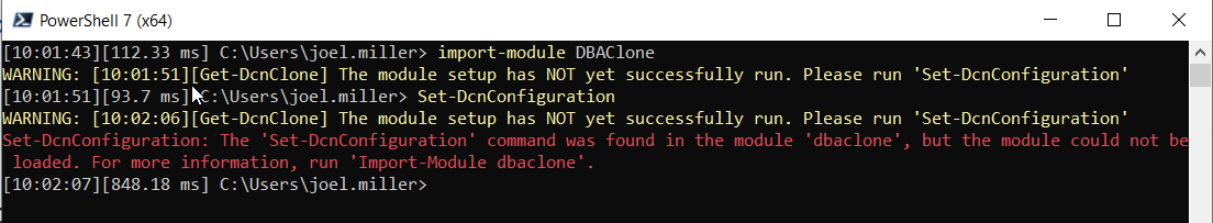 Cannot import or run initial configuration on fresh install · Issue #101 · dataplat/dbaclone ...