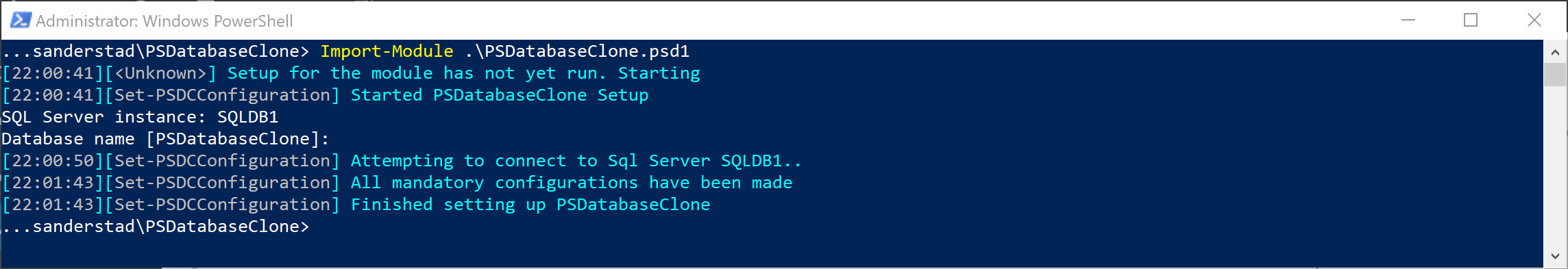 Cannot import or run initial configuration on fresh install · Issue #101 · dataplat/dbaclone ...