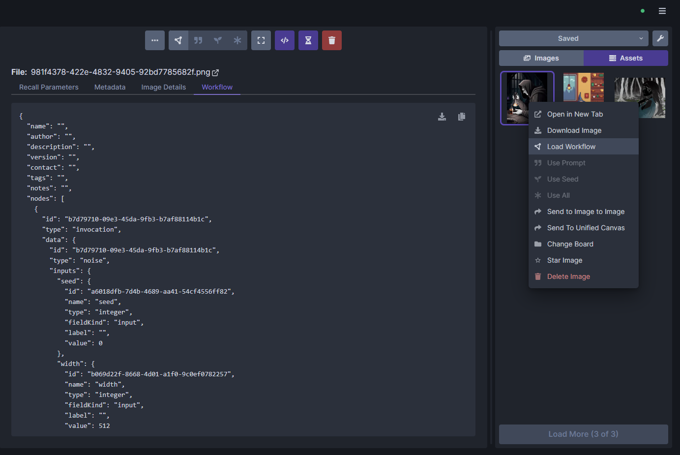 Bug 340rc1 Cannot Load Workflows From Images Saved In Previous Versions · Issue 4984