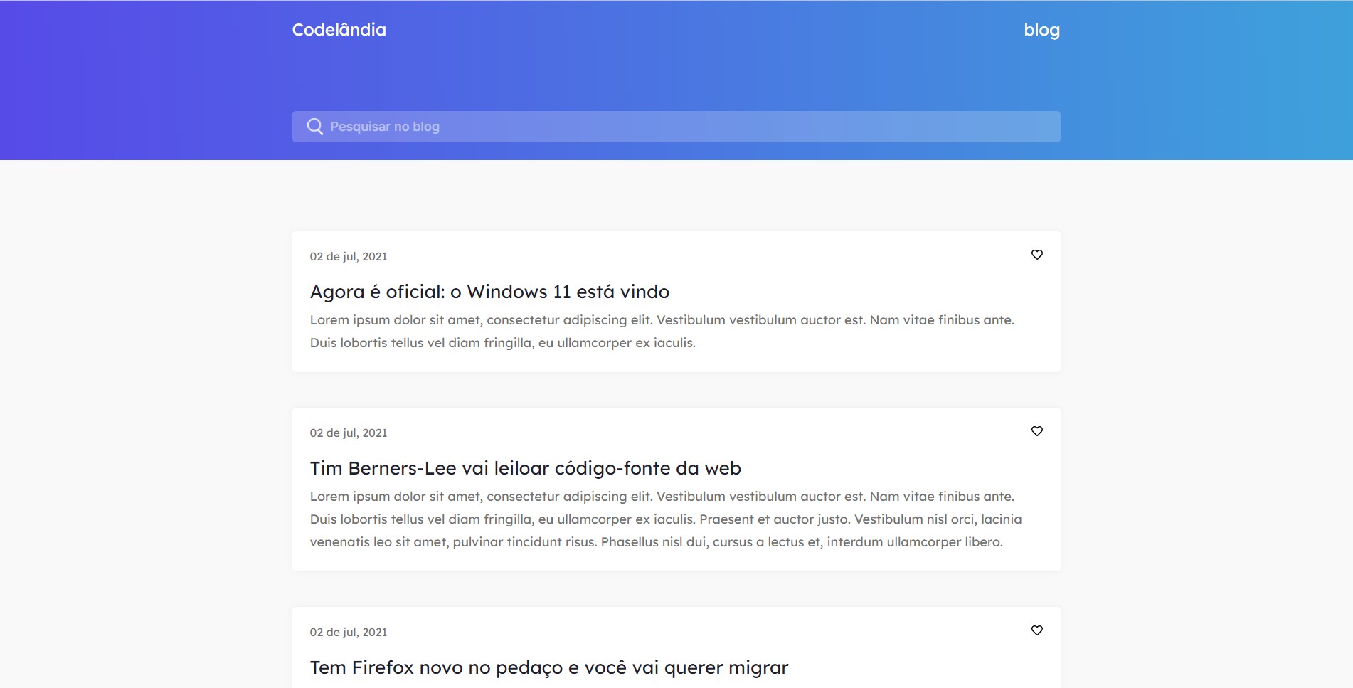 GitHub - mahsousa/desafio-codelandia-01: Desafio 01 da Codelândia - Blog criado em HTML e CSS