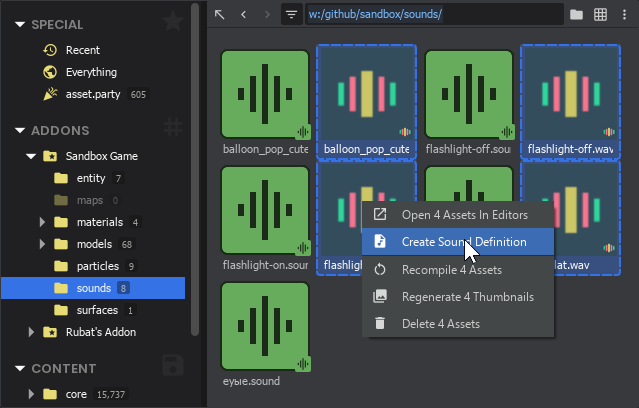Add multiple sounds to a sound event at once · Issue #2389 · Facepunch/sbox-issues · GitHub