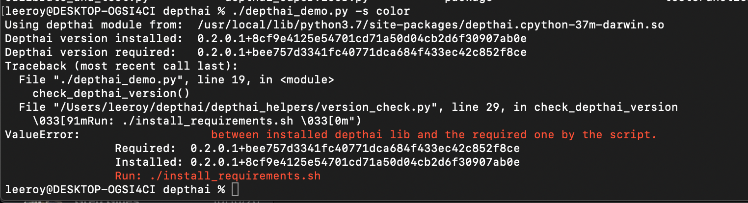 Version checking between script, .so, and .cmd · Issue #108 · luxonis/depthai · GitHub