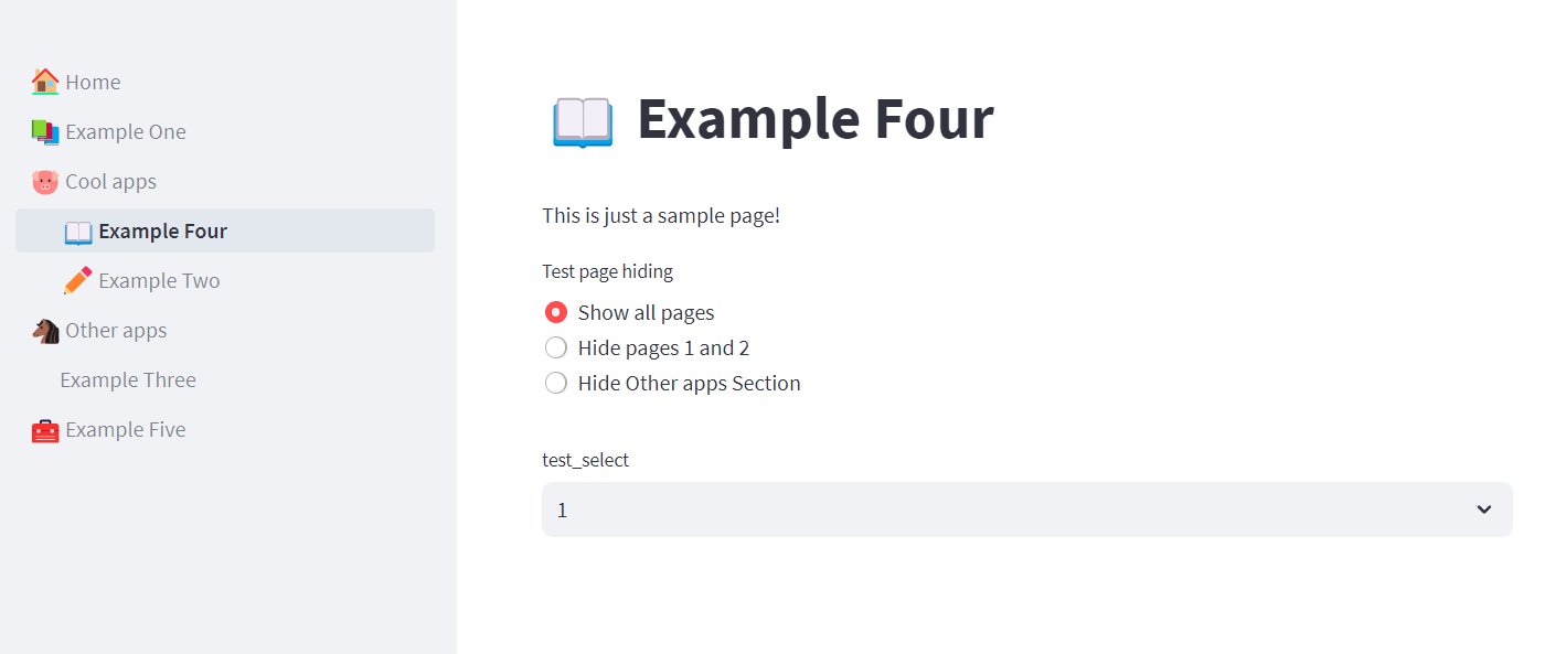 Page disappeared after clicking on a radio button on Example Four ...